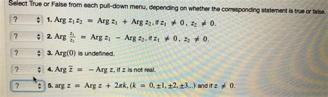 Solved Select True Or False From Each Pull Down Menu Chegg Com