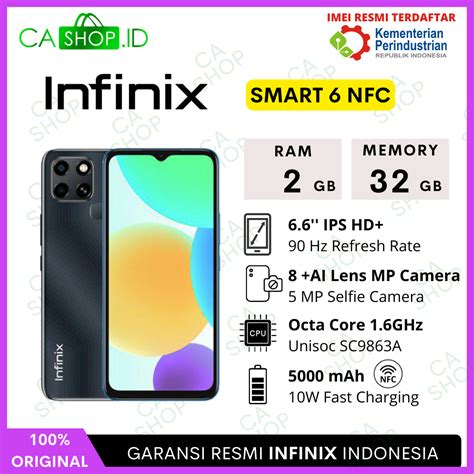 Jual Infinix Smart 6 NFC - 2GB 32GB (2/32) - New Original Garansi Resmi ...