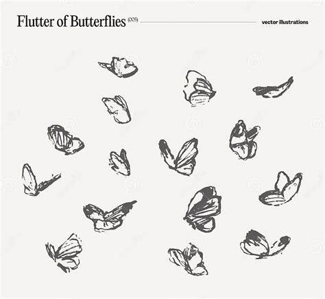 Swarm Of Butterflies Vector Illustration Sketch Stock Vector
