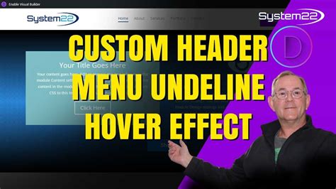 Divi Theme Custom Header Menu Underline Hover Effect Youtube