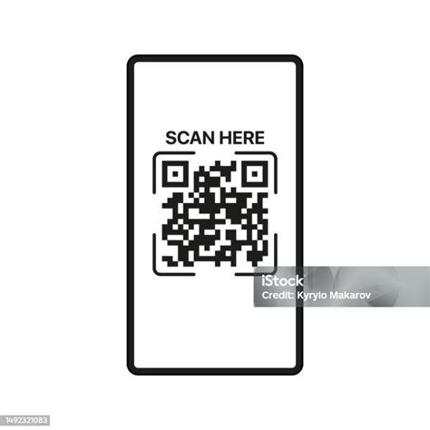 Smartphone Avec Code Qr Sur Licône À Lécran Une Icône Représentant Un