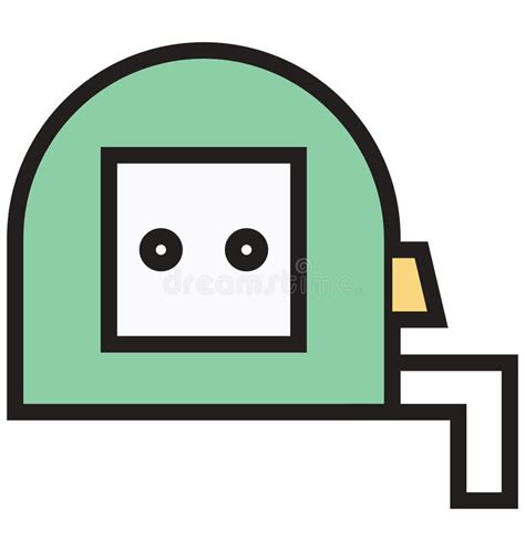 Measuring Tape Outline And Filled Isolated Vector Icon That Can Be Easily Edited Or Modified