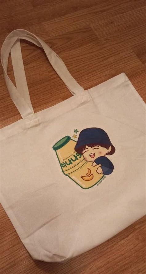 Chibi Jeon Jungkook Banana Milk Tote Bag Jungkook Shopping Bag Etsy