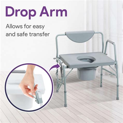 Bariatric Drop Arm Bedside Commode Chair — Proheal Products