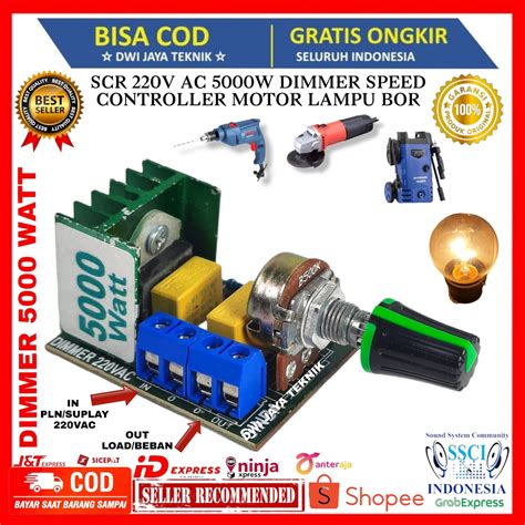 Jual DIMMER SCR V AC W DIMMER SPEED CONTROLLER MOTOR LAMPU BOR Shopee Indonesia