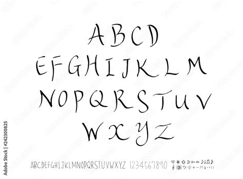 벡터 문자 손으로 쓴 글씨체 Stock Vector Adobe Stock