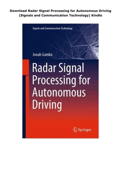 Download Radar Signal Processing For Autonomous Driving Signals And
