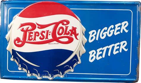 Large Pepsi Cola Embossed Self Framed Tin Sign