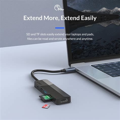 Orico докинг станция Docking Station Type C 5 In 1 Power Distribution