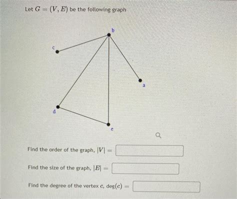 Solved Let Gve Be The Following Graph Find The Order Of