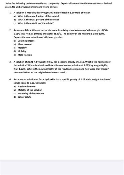 solved solve the following problems neatly and completely