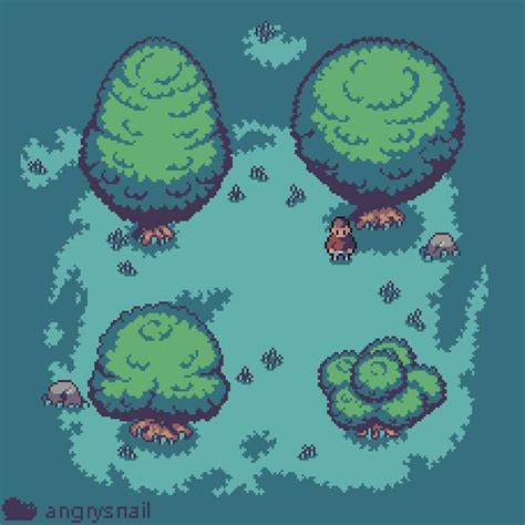 Top Down Pixelart Trees Пиксель арт