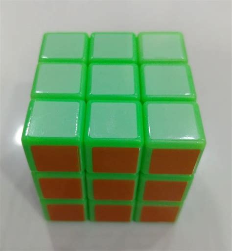 Green And Orange Square Plastic Rubiks Cube 3 X 3 X 3 Inch H X L X W