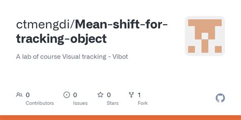 Github Ctmengdimean Shift For Tracking Object A Lab Of Course
