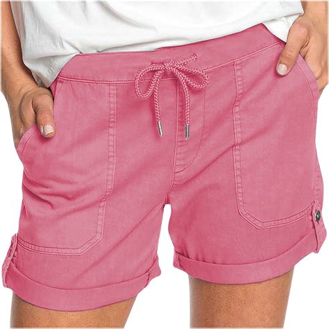 Besolor Shorts For Women Elastic High Waist Drawstring Lounge Shorts