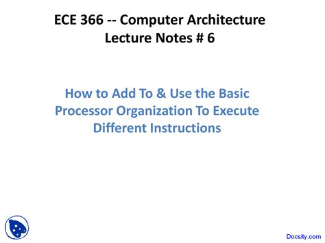 processor organization intro to computer architecture lecture