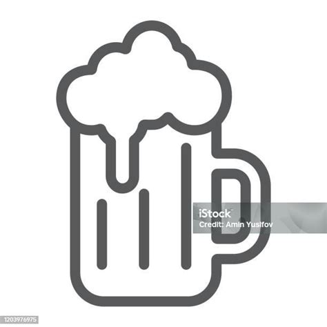 啤酒線圖示聖派翠克節和酒精啤酒標誌杯向量圖形白色背景上的線性圖案eps 10向量圖形及更多10號圖片 10號 互聯網 剪裁圖 Istock