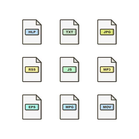 Premium Vector Set Of File Formats Icons Isolated On White Background