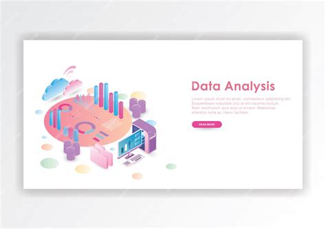 Premium Vector Data Analysis Isometric Design Template