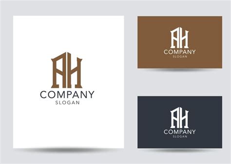 Premium Vector Modern Monogram Initial Letter Ah Logo Design Template