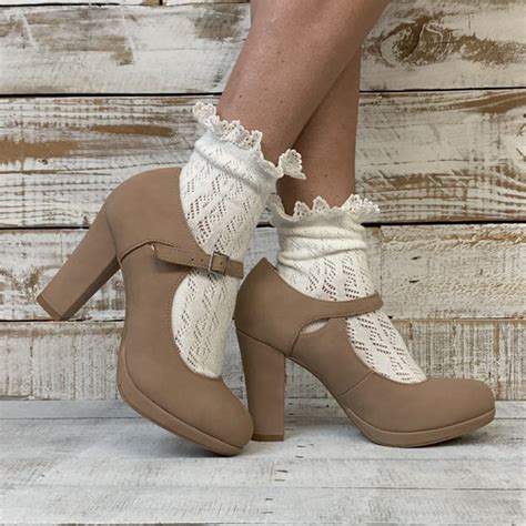 Lacy Crochet Lace Ankle Socks Cream Usa Made Lace Socks Etsy