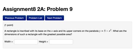 Solved Assignments 2a Problem 9 Previous Problem Problem