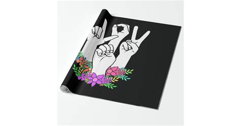 Teacher Asl Hand Sign Wrapping Paper Zazzle