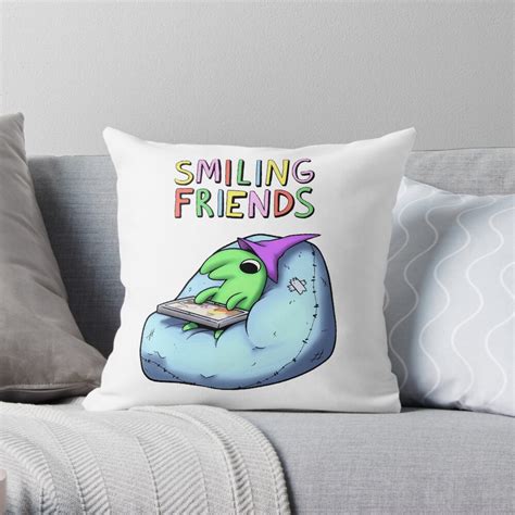 Glep Smiling Friends Throw Pillow