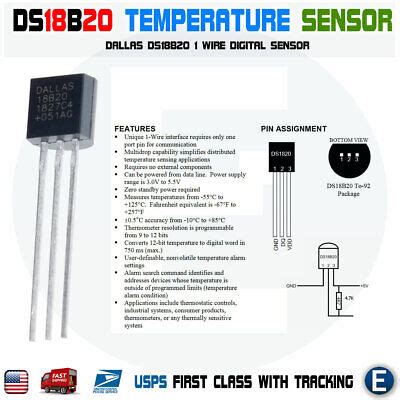 DS18B20 DALLAS 18B20 TO 92 1 Wire Digital Temperature Sensor For