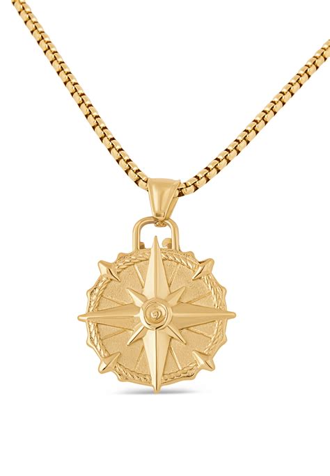 Guidance Anhänger Halskette Gold Kompass 70 Cm Blackskies Online