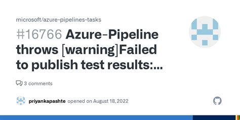 Azure Pipeline Throws Warning Failed To Publish Test Results Could