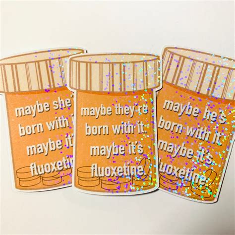 Prozac Fluoxetine Pill Bottle Sticker Choose Your Pronoun Etsy