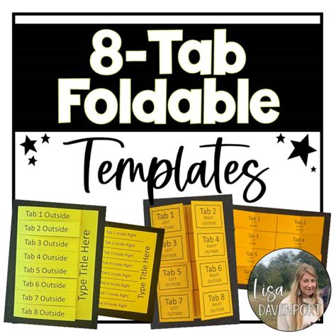 8 Tab Editable Foldable Template For Interactive Notebooks By Lisa