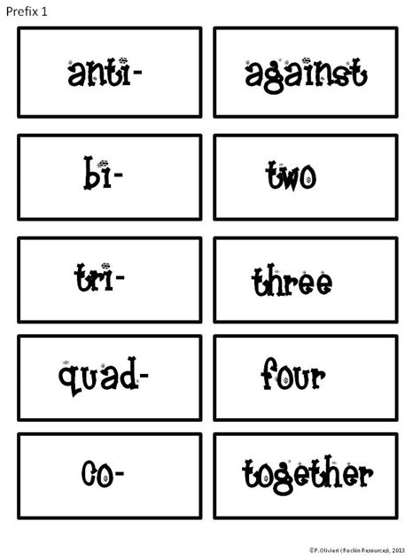 rockin resources weekly teaching idea prefix suffix stem