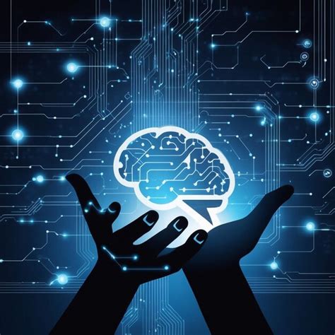 Premium Photo Hands Of Robot And Human Touching Sphere Grid Wave With