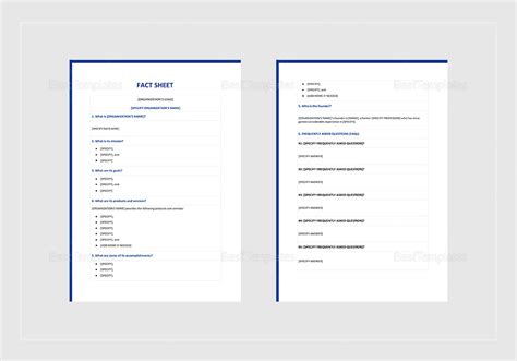 Fact Sheet Template Word Ccalcalanorte