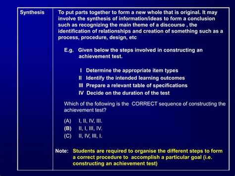 Framing MCQ Based On Blooms Taxonomy Theory PPT