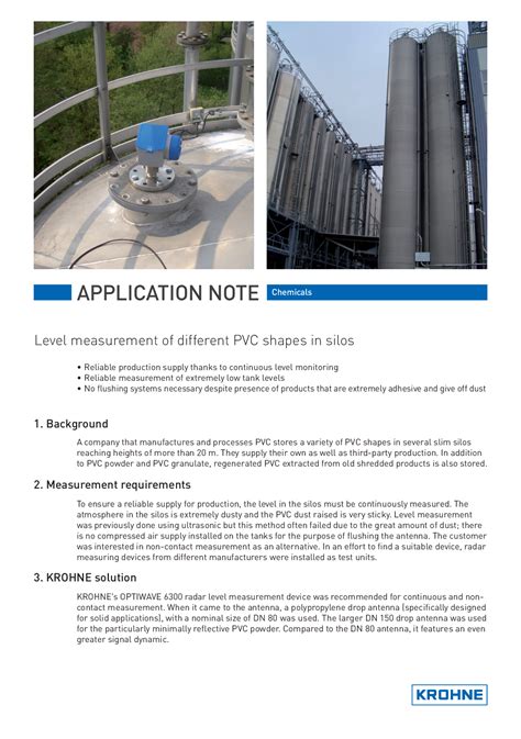 Level Measurement Of Different PVC Shapes In Silos