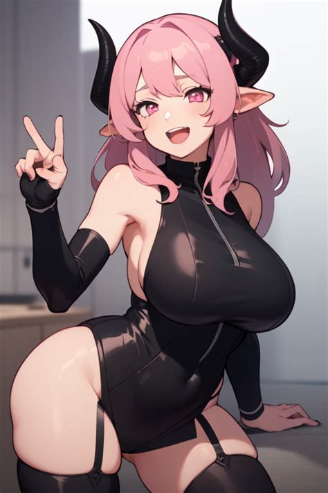 Rule 34 Big Breasts Pink Eyes Pink Hair Thick Thighs 8503263