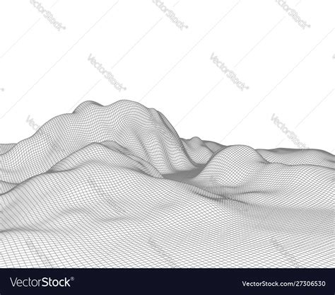 Abstract Mesh Landscape Cyberspace Grid Data Vector Image