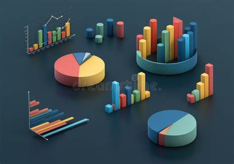 Three Dimensional Data Visualizations Featuring Various Chart Types