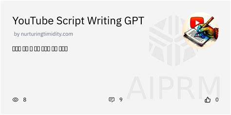 Gpt Youtube Script Writing Gpt By Aiprm For Chatgpt