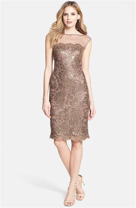 Tadashi Shoji Illusion Yoke Embellished Lace Sheath Dress Nordstrom