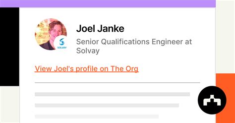 Joel Janke Senior Qualifications Engineer At Solvay The Org
