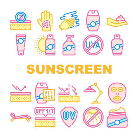 Premium Vector Sunscreen Protection Collection Icons Set Vector Sunscreen Uv Protect Cream On