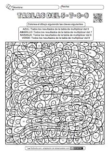 Tablas De Multiplicar Fichas Para Colorear Y Jugar Aula De Elena