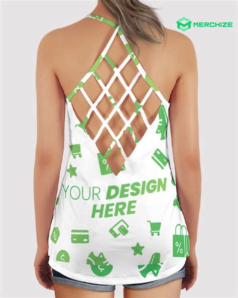 All Over Print Womens Criss Cross Open Back Tank Top