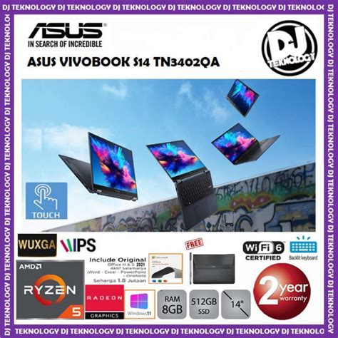Promo Asus Vivobook S Flip Tn Qa Ryzen H G G Touch W