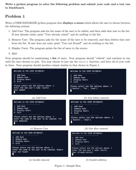 Solved Write A Python Program To Solve The Following Problem