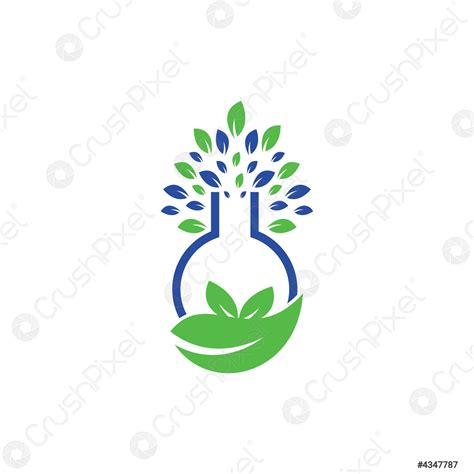 Lab Tree Logo Green Lab Vector Logo Design Stock Vector 4347787